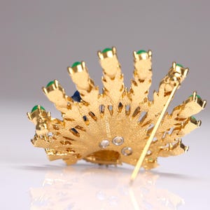 Marcel Boucher Enamel Emerald Green Sapphire Blue Peacock Brooch - Etsy