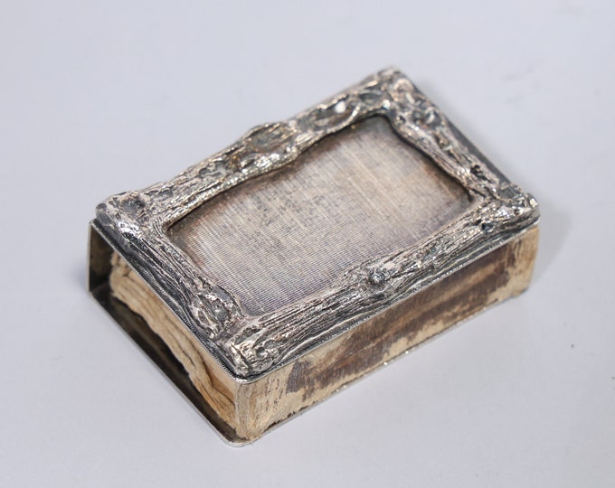 Vintage Match Bamboo Design Small Sterling Silver Matches Holder Case ...