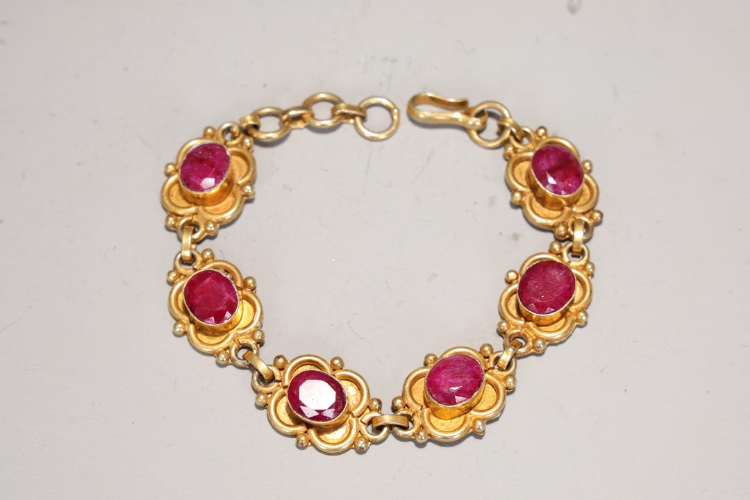 Vintage Stauer Palio Natural Ruby Bracelet - Etsy