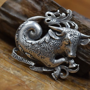 Vintage Collection Sterling Silver Signed "cini" Taurus Zodiac Brooch ...