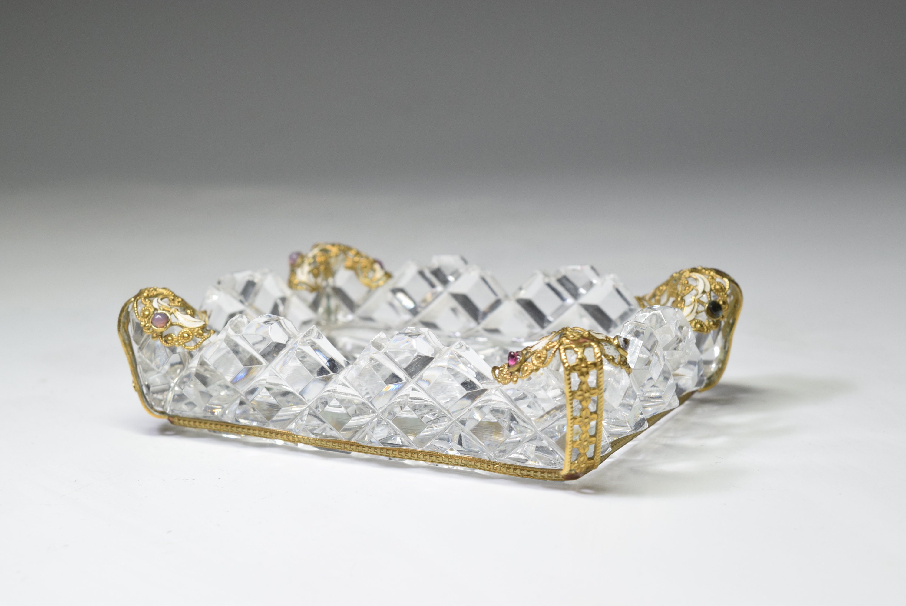 Vintage Collection Hand Carved Crystal With Beautiful Bronze Framed ...