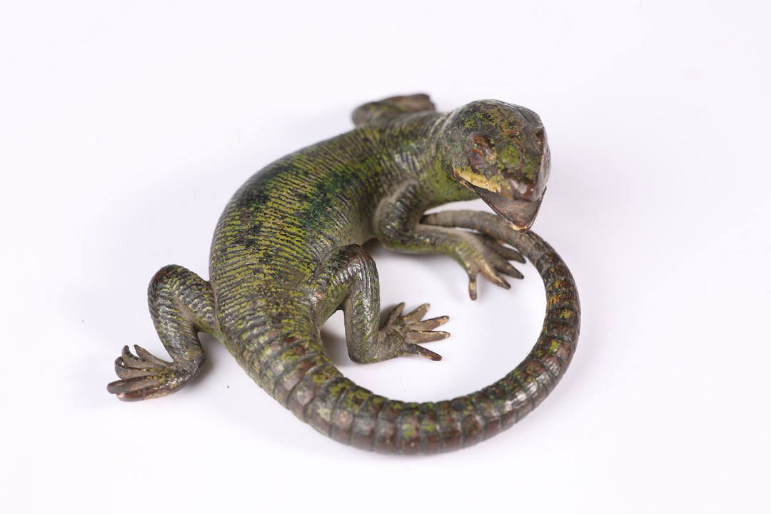 Rare Austrian Bronze Lizard Cold Painted Bronze Sculpture - Etsy