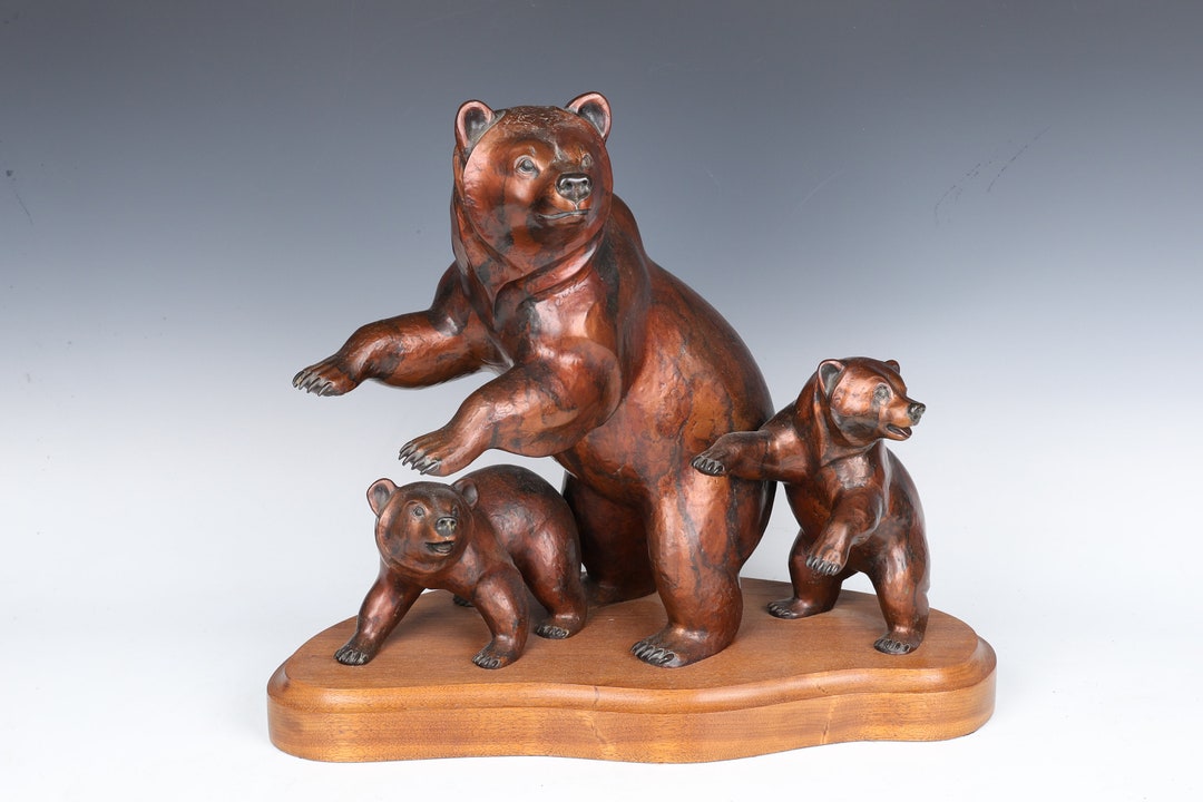 Denali Spring Large Bears Sculpture Signed Jacques and Mary Regat 1993 ...