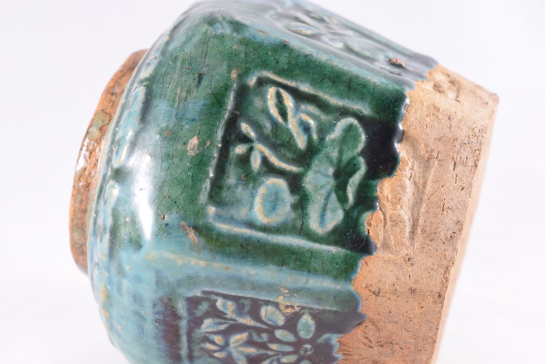 Chinese Collection Green Glazed Flower Pattern Hexagon Shape - Etsy