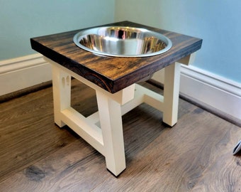 Dog Food Stand Farmhouse Style 3 Bowls - Etsy