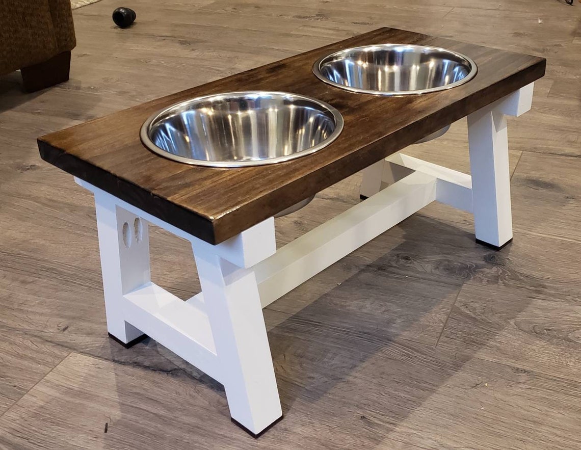 Dog Food Stand. Farmhouse Style. Bowls Included | Etsy