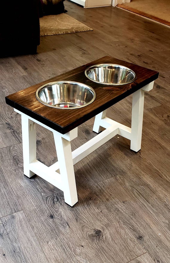 Dog Food Stand. Farmhouse Style. Tall. Dog Bowls Included. - Etsy
