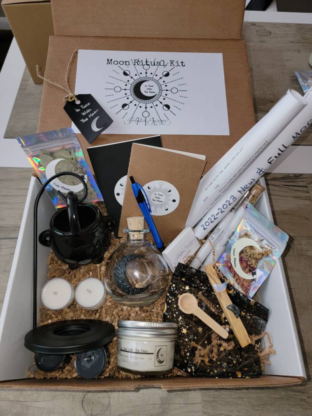 In Tune With the Moon Kit - Custom- Candle Spiritual Bath Salts Home ...
