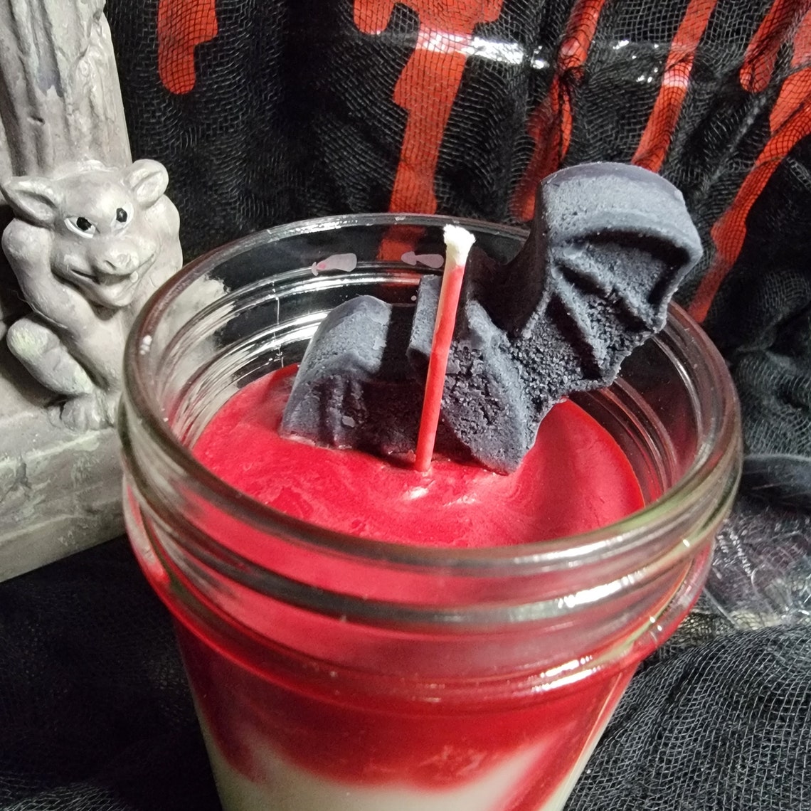 Vampire House Candle With Bloody Fang Impression & Bat! 100% Soy Wax ...