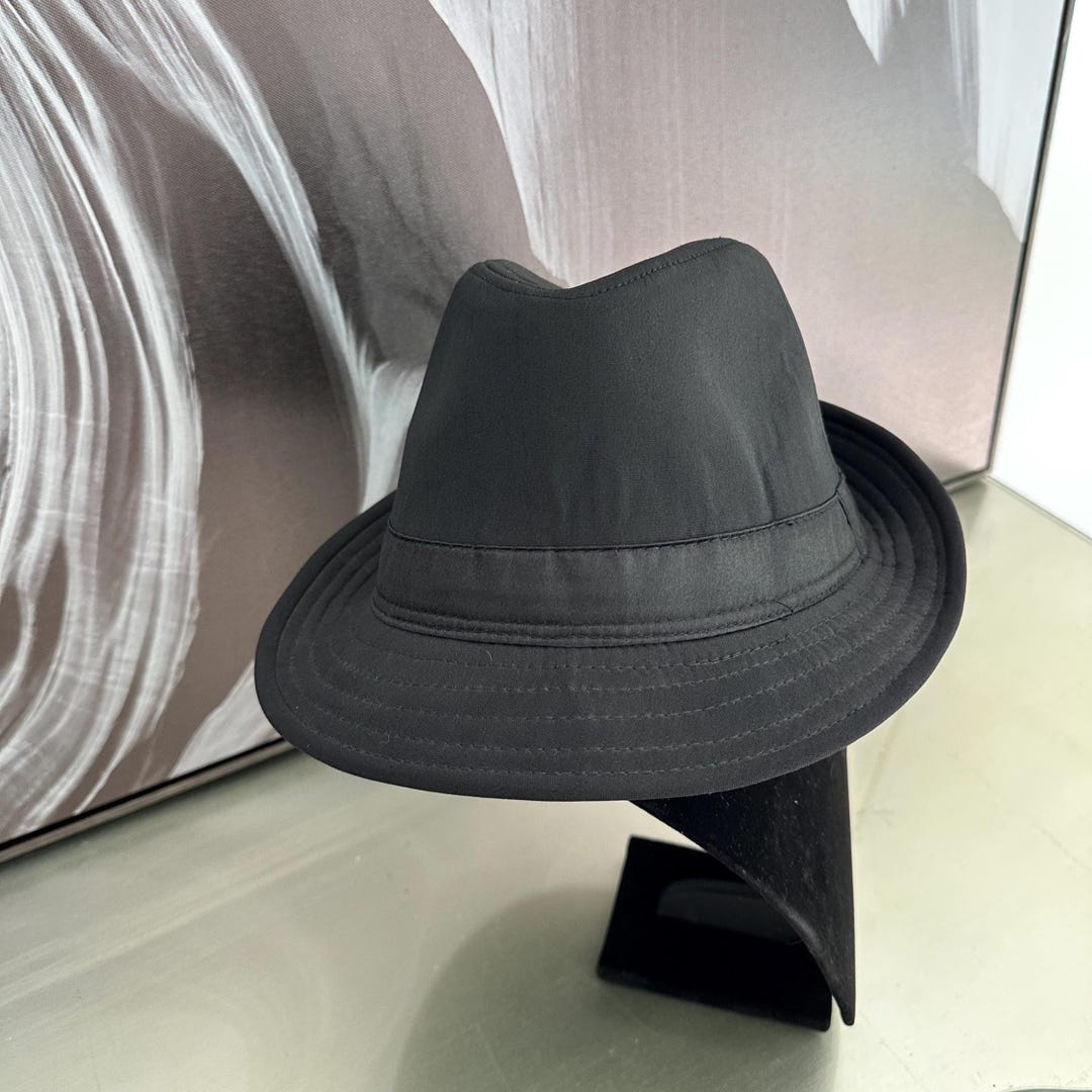 2000s Vintage Unisex Fedora in Black With Satin Hat Band and Satin ...