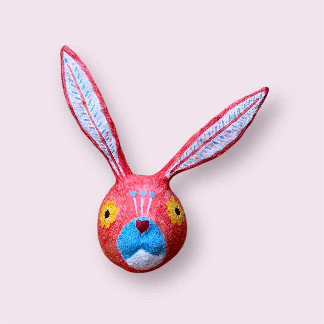 Jackrabbit Coconut Mask, Wall Decor, Wall Hanging, Wall Mask, Mexican ...