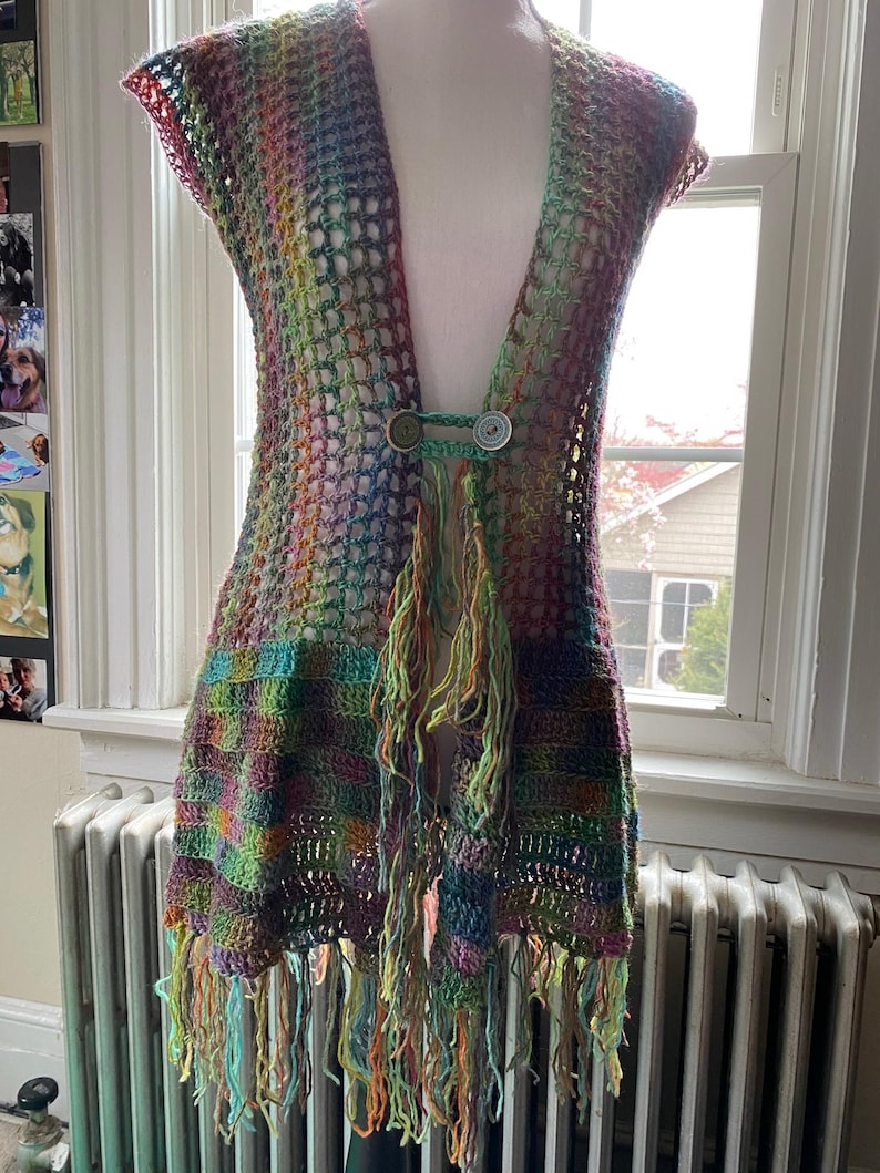 Fringed Hippie Vest Pattern - Etsy