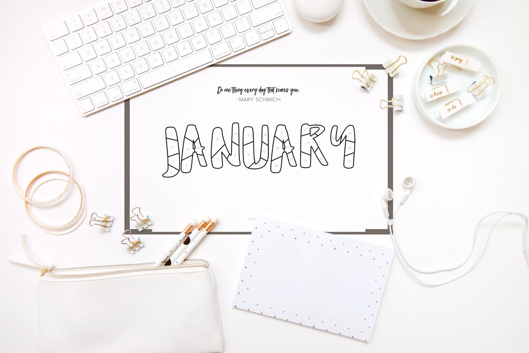 Kalender zum Erfolg Ziele Monatskalender Ausmalseite Ausdrucken - Etsy.de