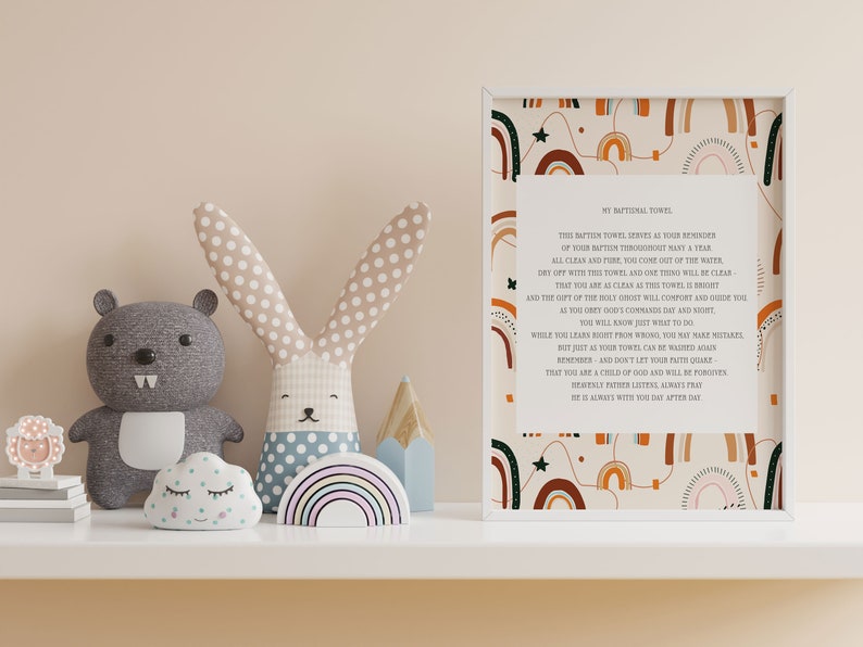 LDS Baptism Towel Poem Digital Print / Instant Download / LDS Primary ...