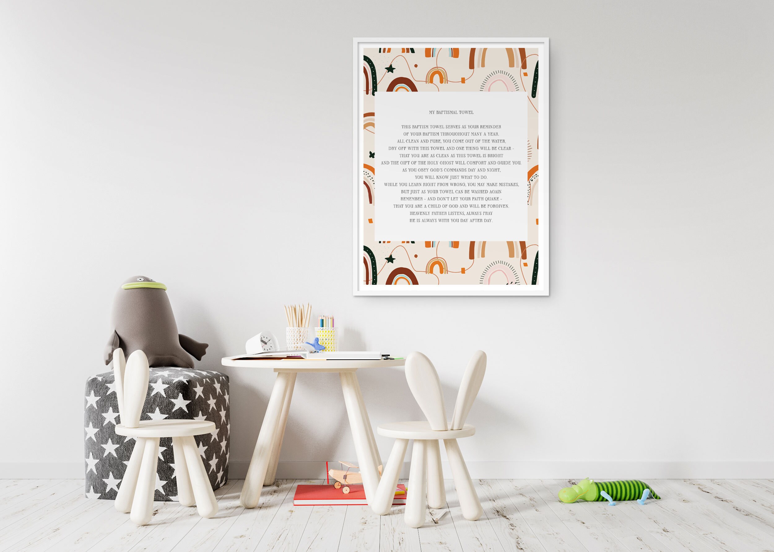 LDS Baptism Towel Poem Digital Print / Instant Download / LDS Primary ...