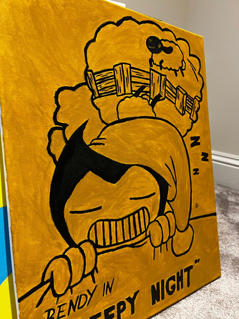 Bendy in sleepy Night Poster / Canvas Painting - Etsy