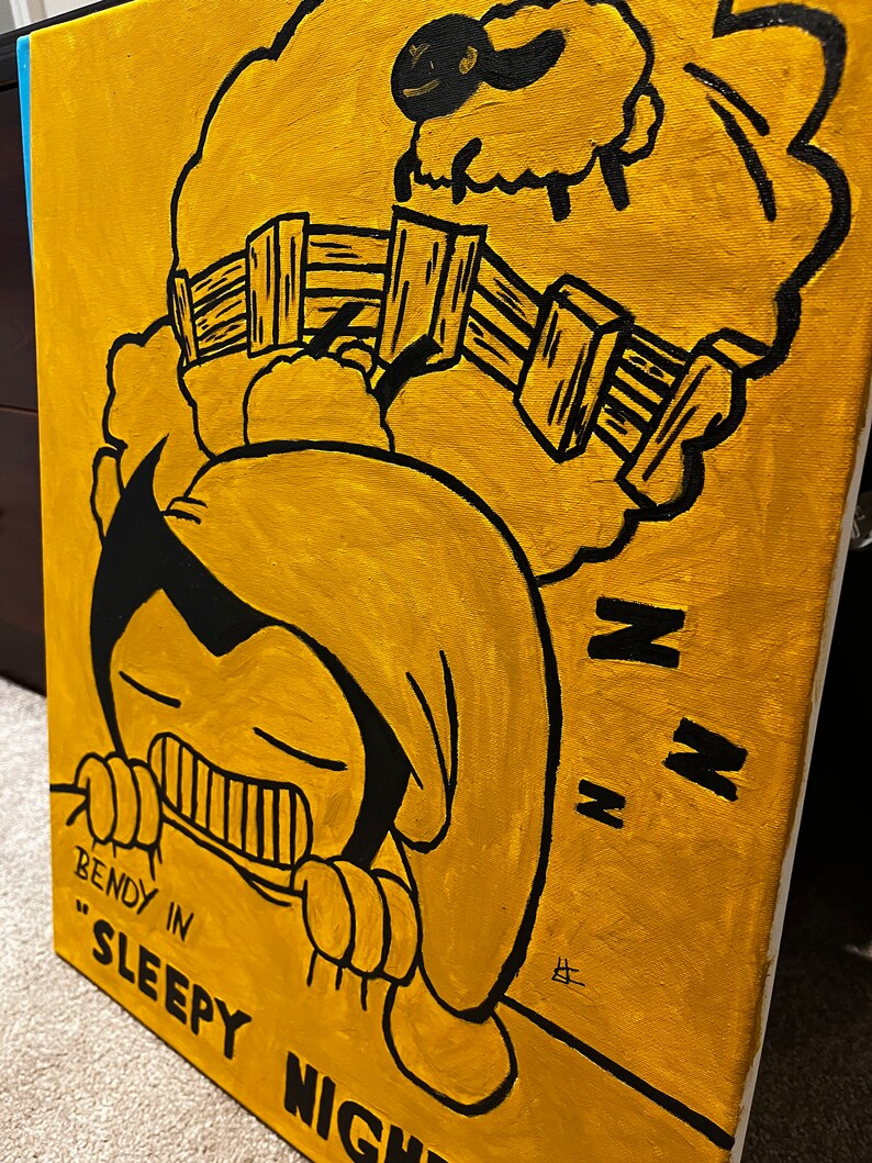 Bendy in sleepy Night Poster / Canvas Painting - Etsy