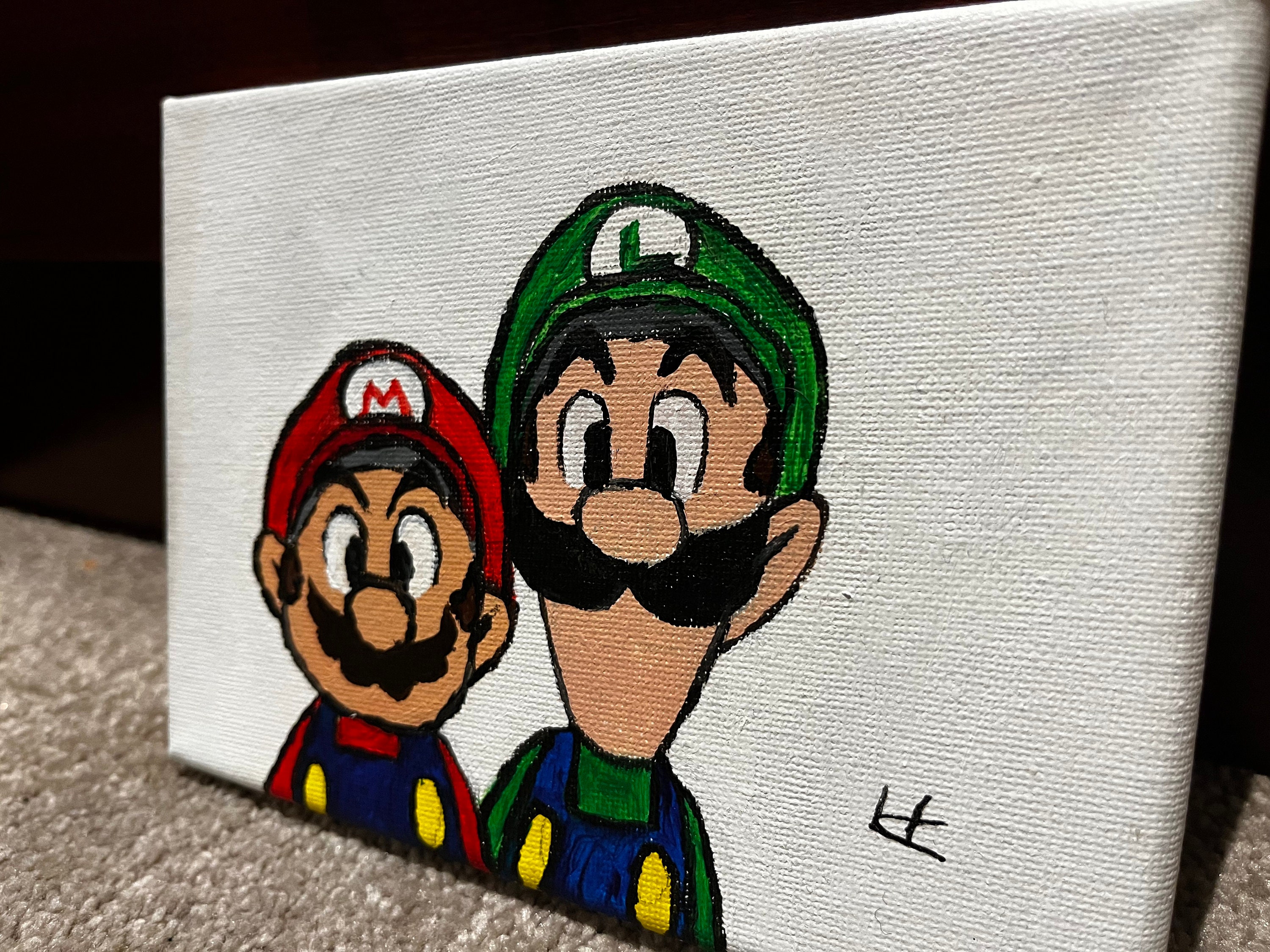 Mario and Luigi / Canvas Painting - Etsy
