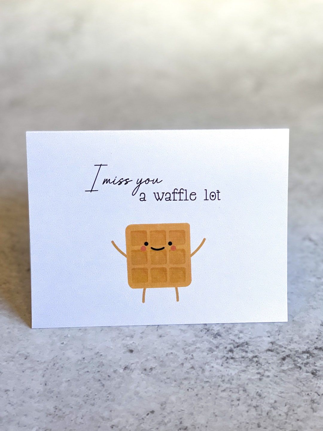 Miss You Card Cute I Miss You a Waffle Lot Card With - Etsy
