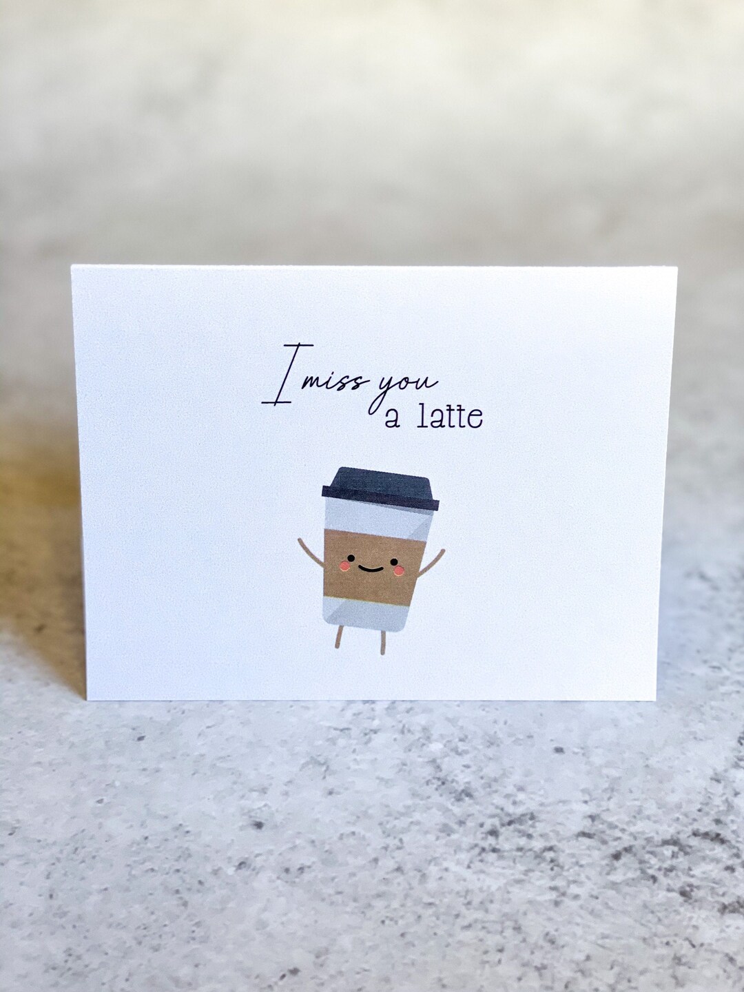 Miss You Card Cute I Miss You a Latte Card With Matching - Etsy Canada