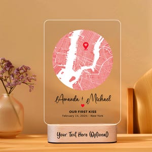 Custom First Date Map, Acrylic Plaque Where We Met, Personalized Where ...