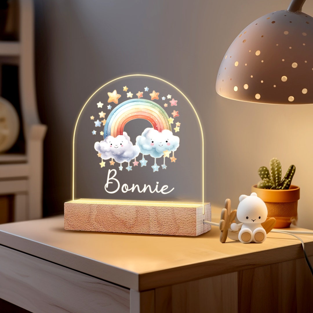 Baby Night Light, Cute Rainbow Night Light, Personalized Night Light ...