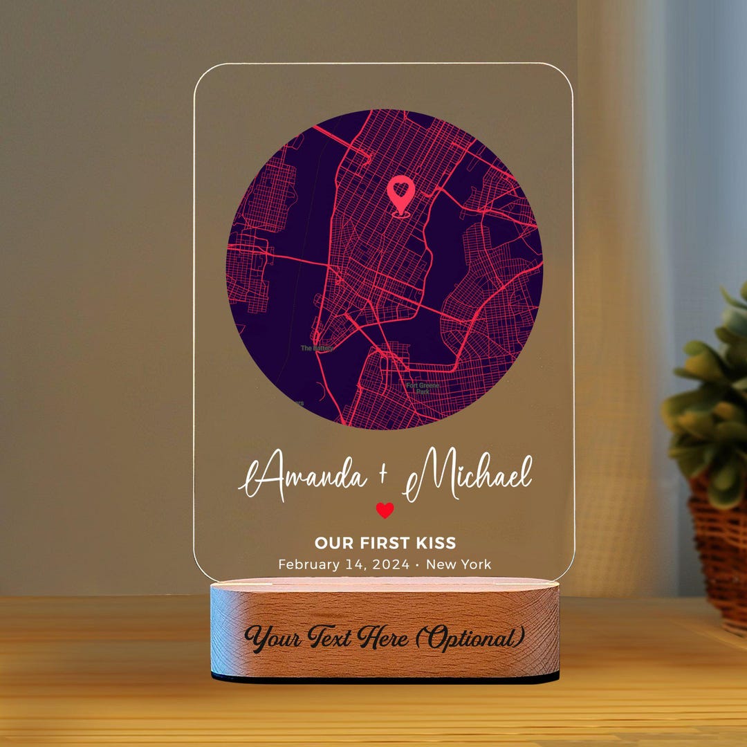 Where We Met Map, Personalized Couples Gift, Custom Map, Boyfriend Gift ...