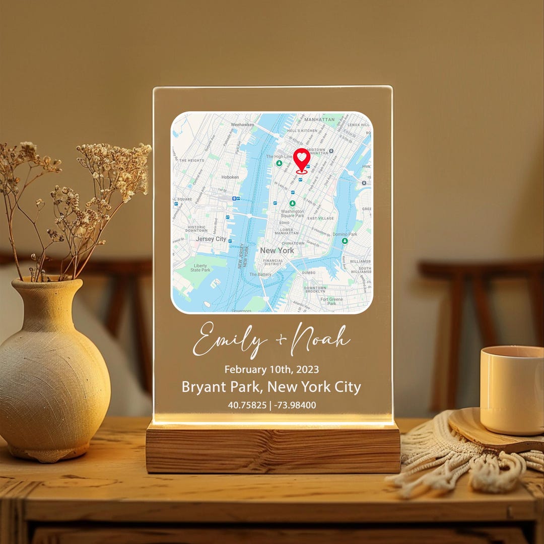Our First Date Acrylic Plaque Star Map Night Light the Place We Met ...