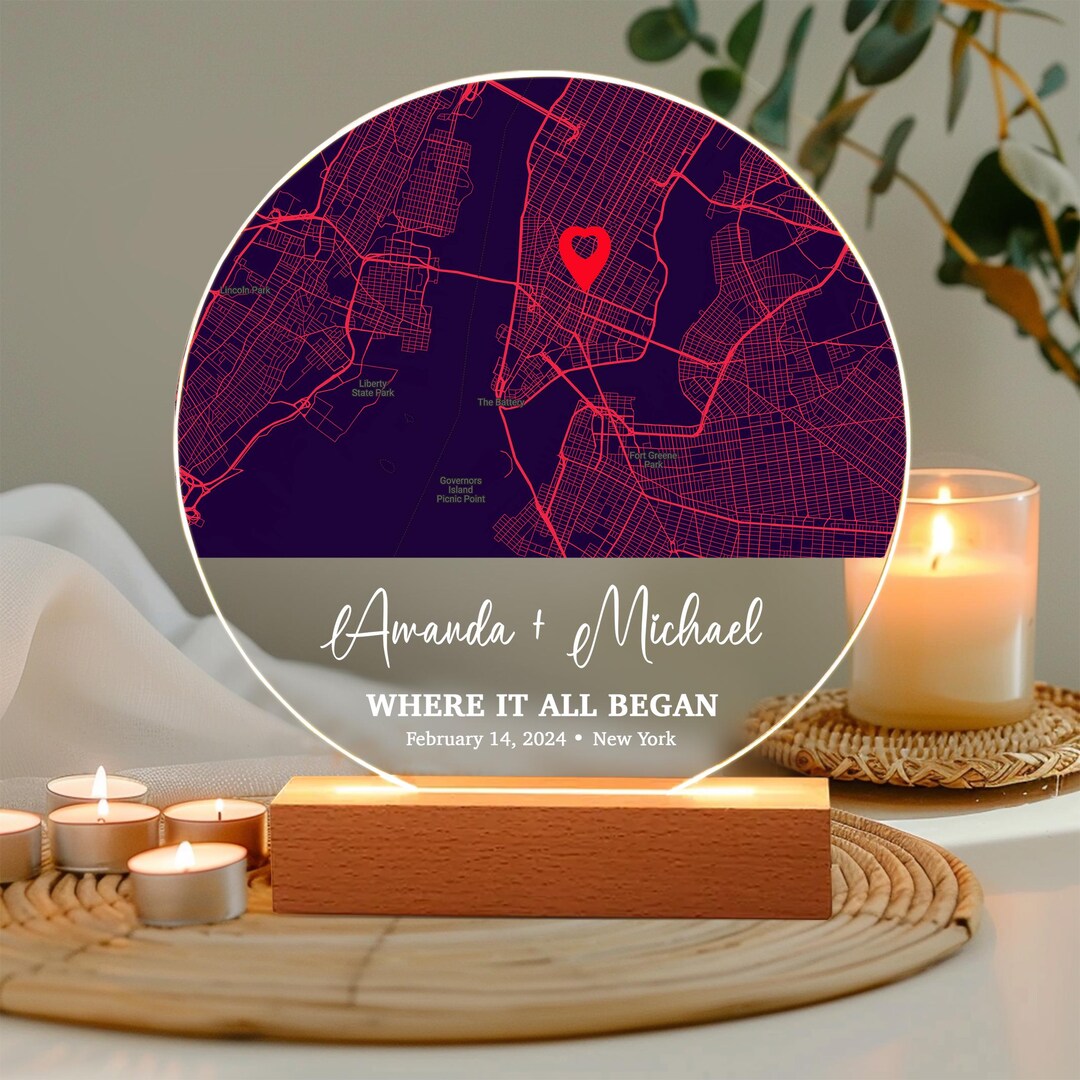 Where We Met Map /where It All Began /couple Map/ Gift for Her/ Gift ...