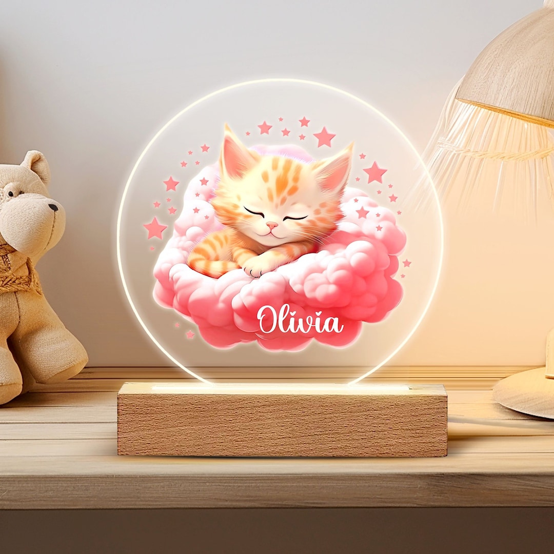 Personalized Night Light With Name, Pink Fairy Night Light, Nursery ...