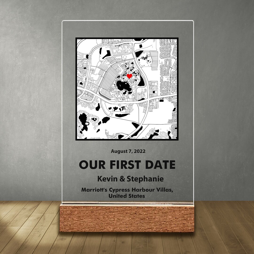 Where We Met Map, Custom First Date Map, Where It All Began Acrylic ...