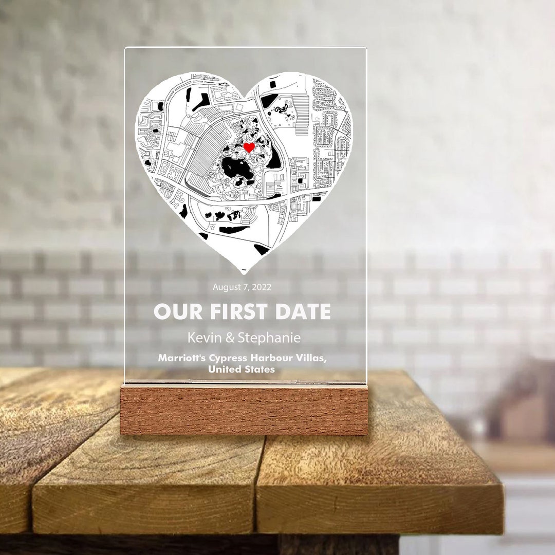 Where We First Met Map, Anniversary Gift for Him, Map Our First Date ...