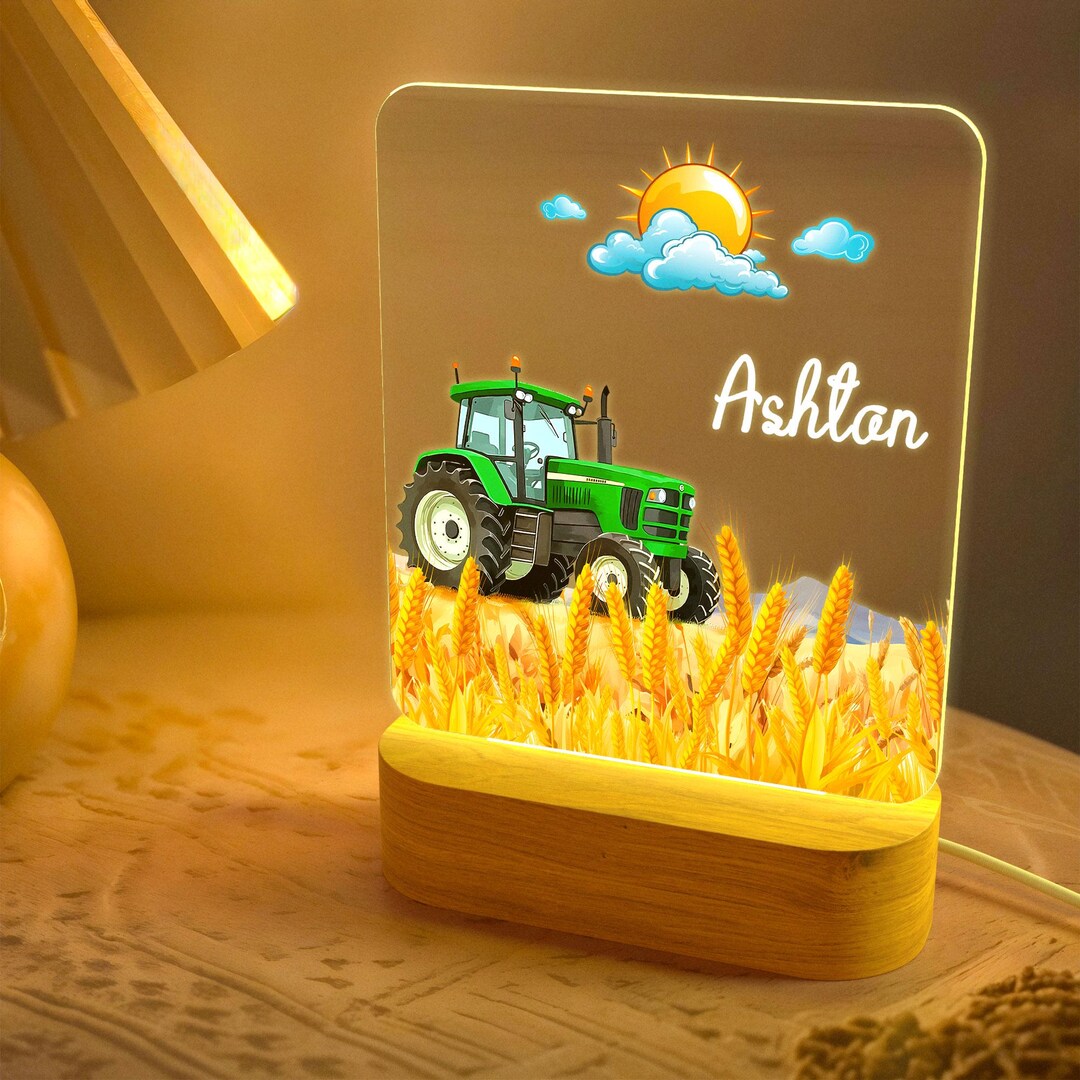 Personalised Tractor Night Light,nursery Decor,kids Gift,night Light ...