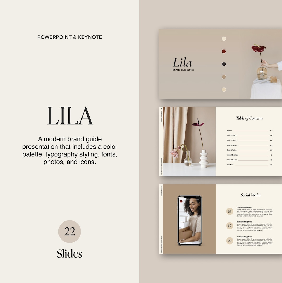 Lila Brand Guidelines | Modern Brand Powerpoint & Keynote Presentation ...