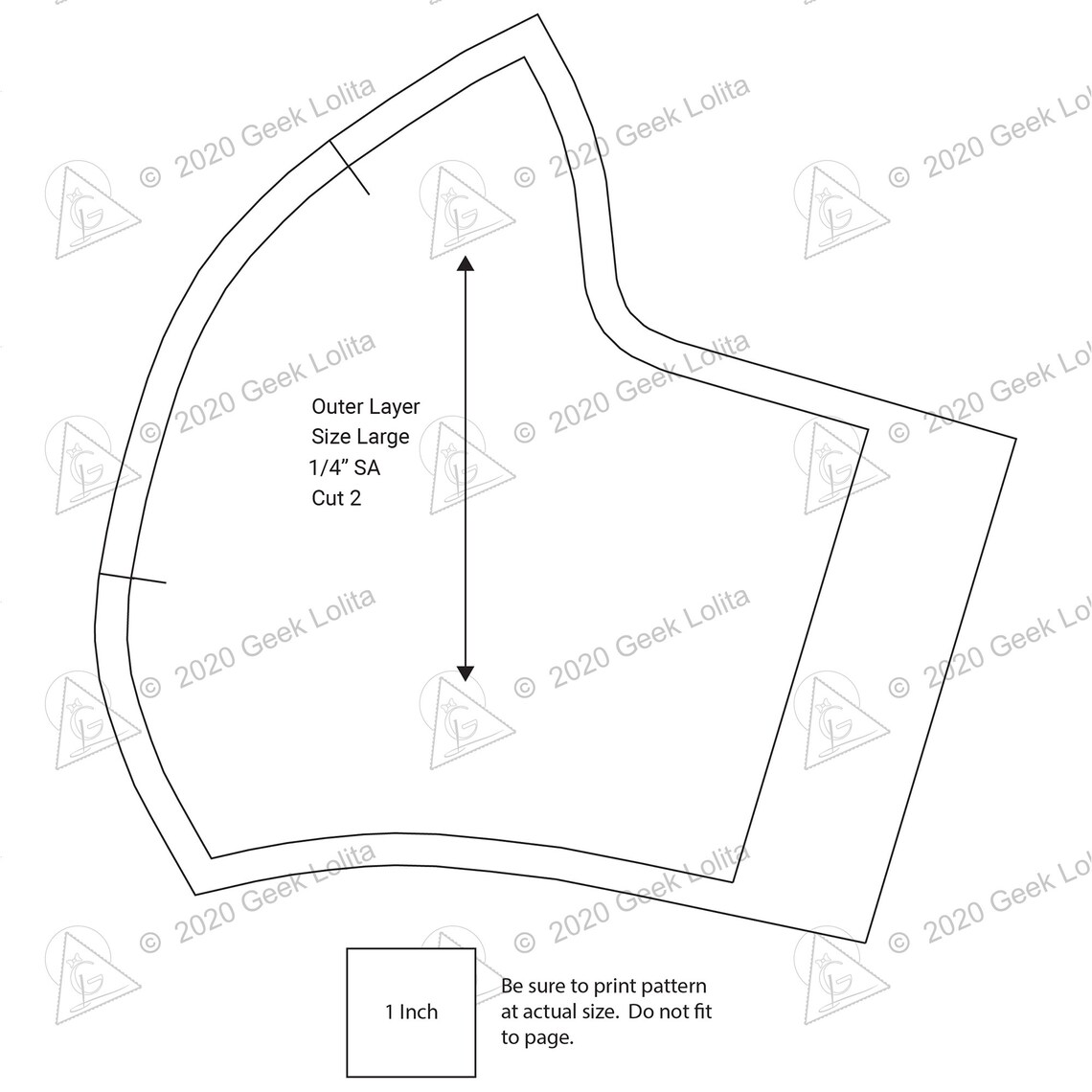 Geek Lolita Face Mask Pattern Size M and L Digital Download | Etsy