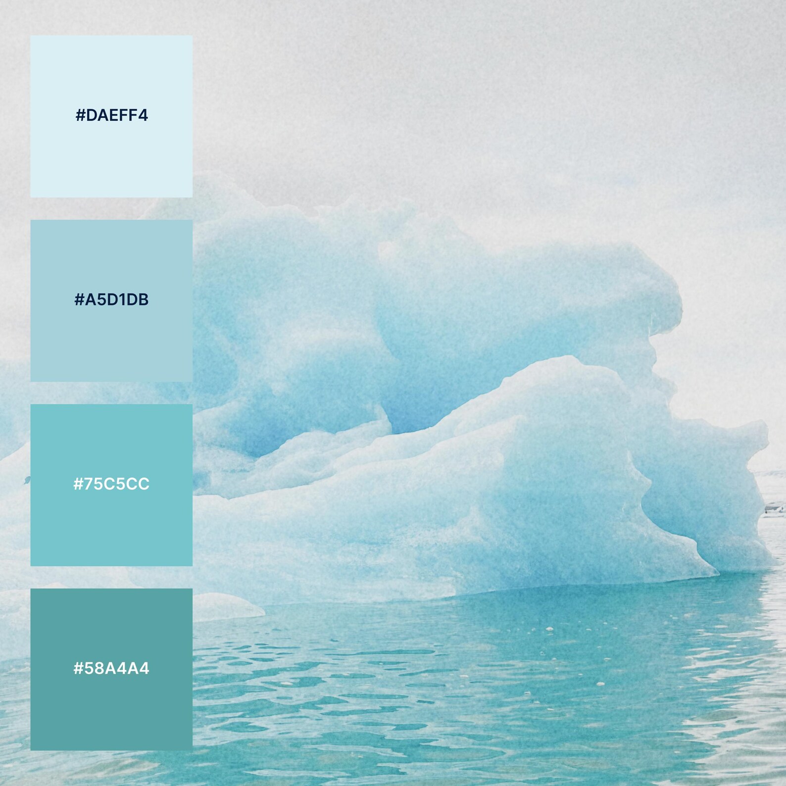Icelandic Glacier Color Palette – 50+ Nature-inspired Colors for ...