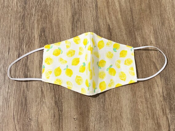 Lemon Face Mask 100% Cotton Filter Insert Reusable & | Etsy