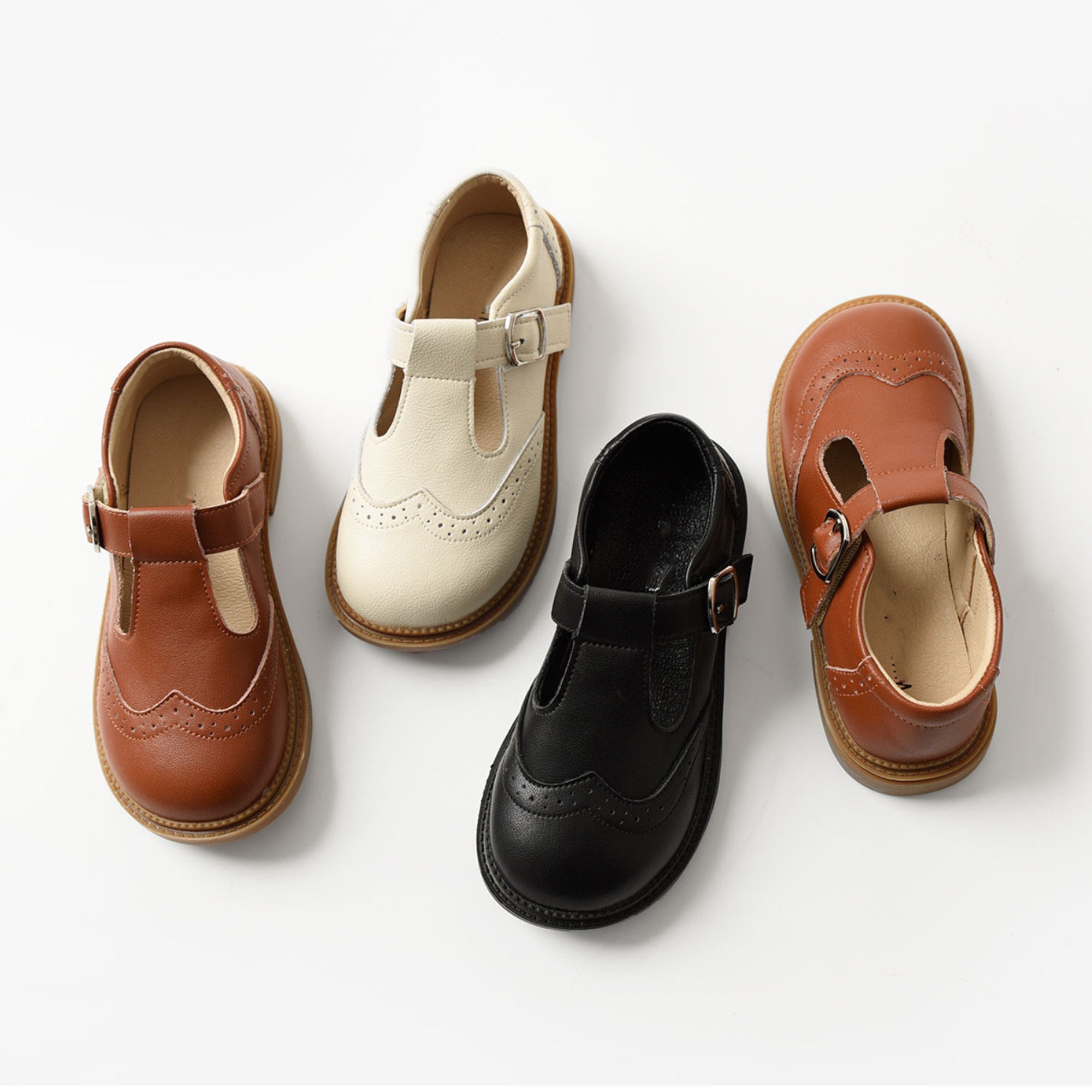 Baby Brown Mary Janes T Strap Shoes Toddler off White Mary - Etsy