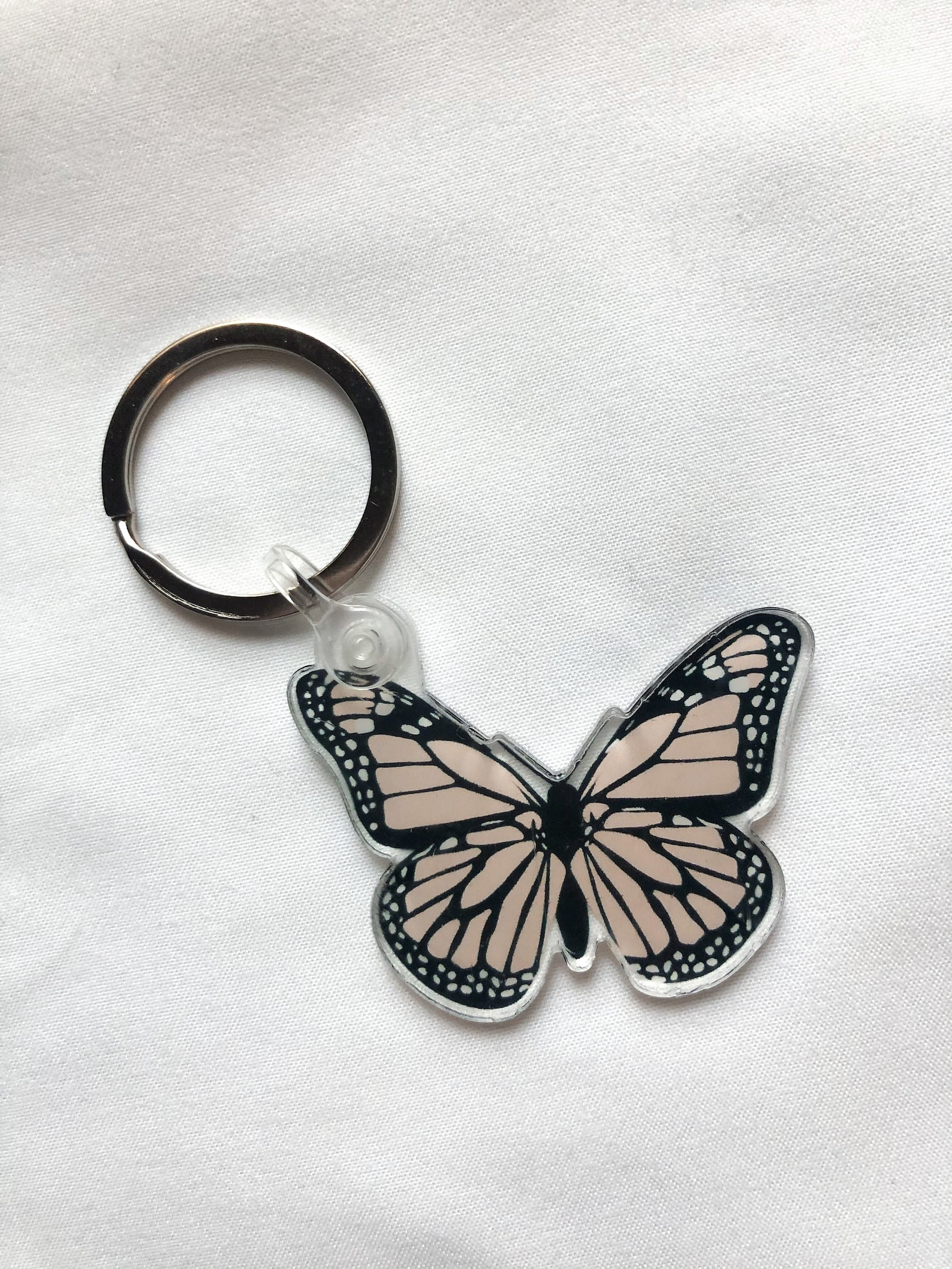 Pink Butterfly Acrylic Keychain - Etsy