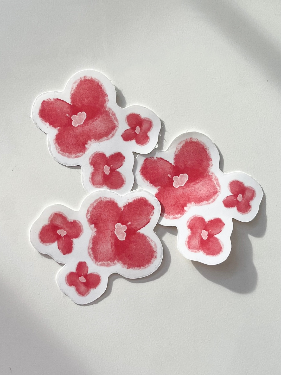 Pink Watercolor Flower Sticker - Etsy