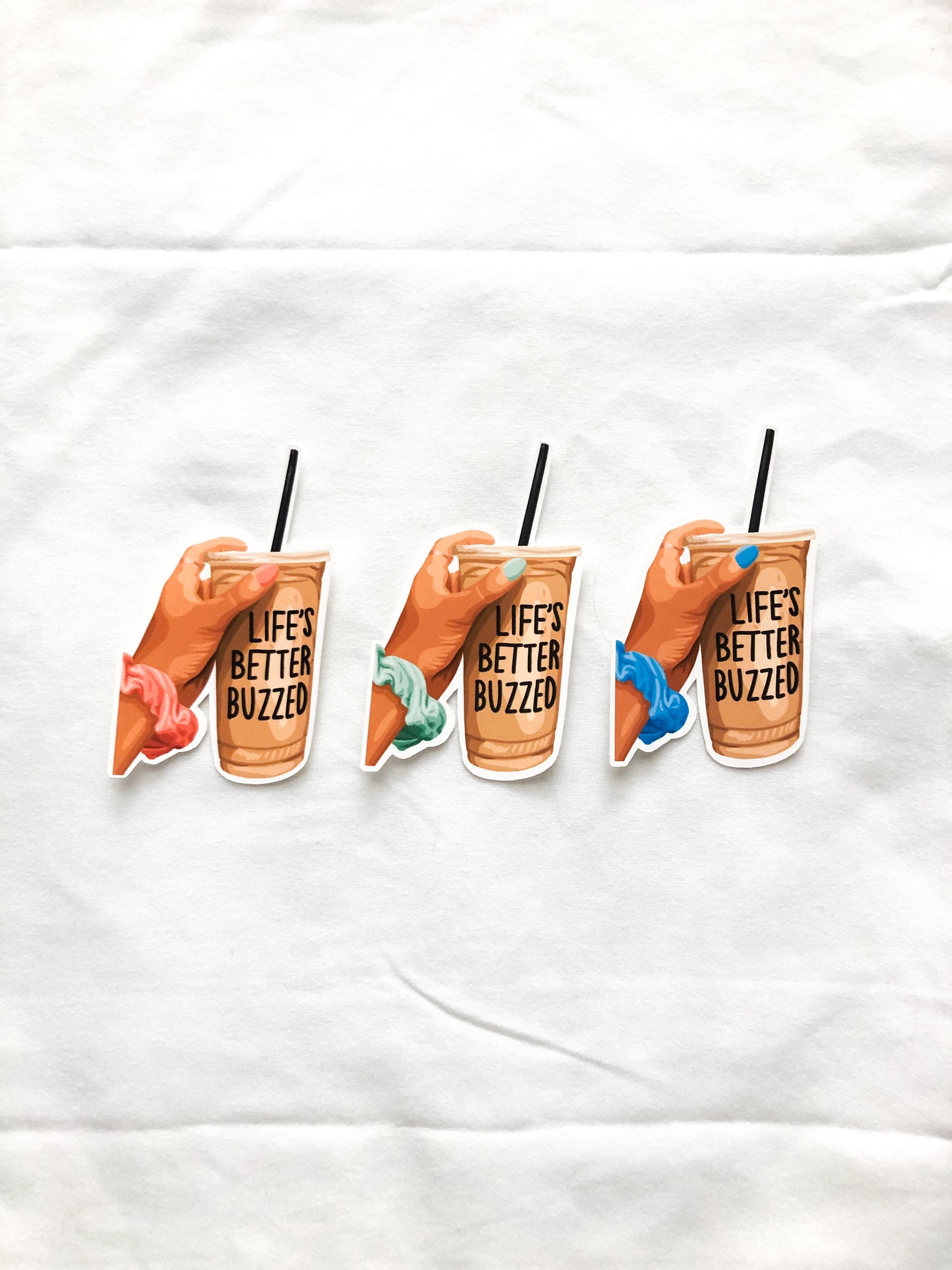 Life's Better Buzzed Coffee Sticker - Etsy