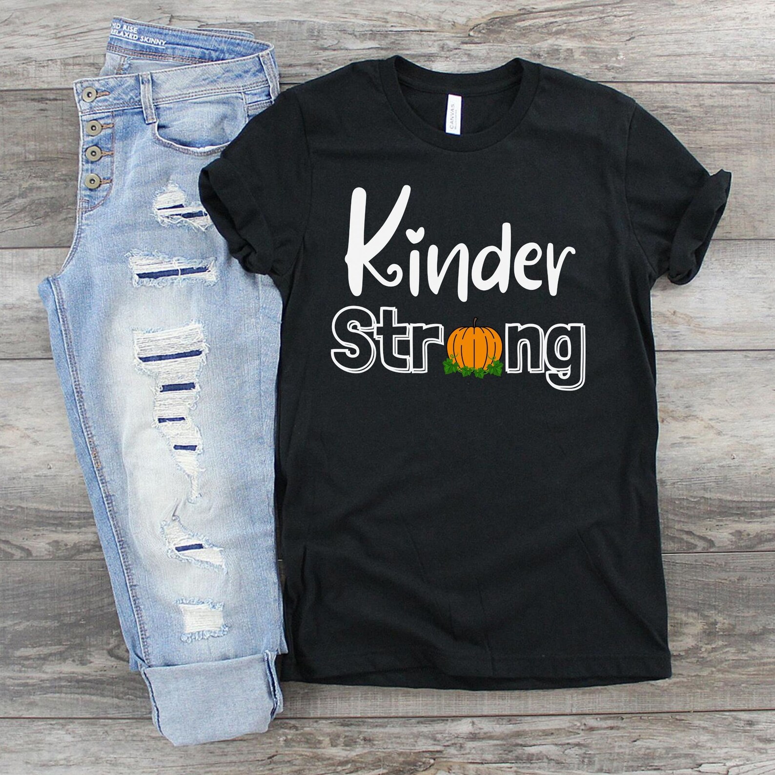 Kindergarten Strong Grade Level Teacher Team Black Shirt | Distance ...