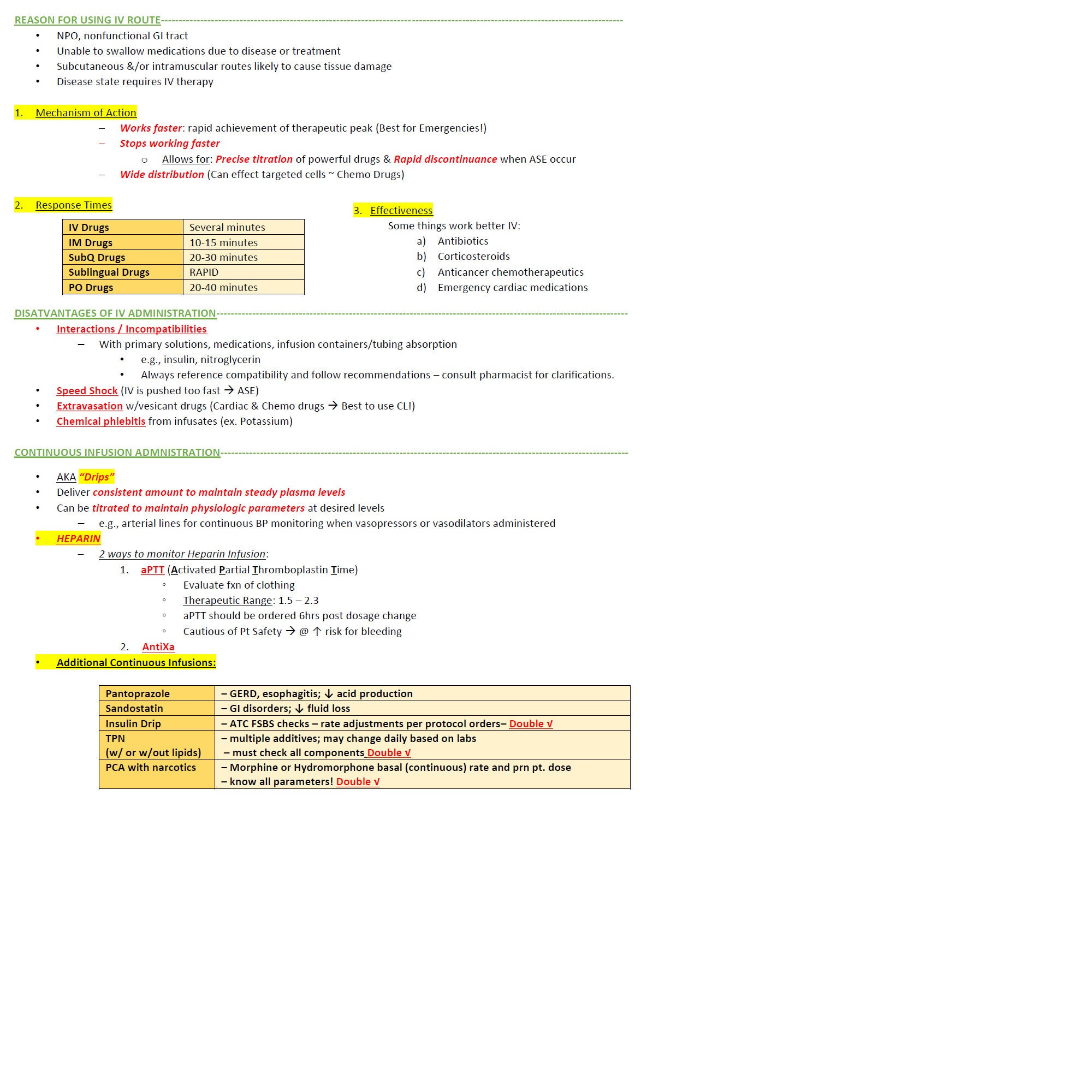 RN IV Therapy Notes 6 Pages Critical Care Nursing Notes - Etsy