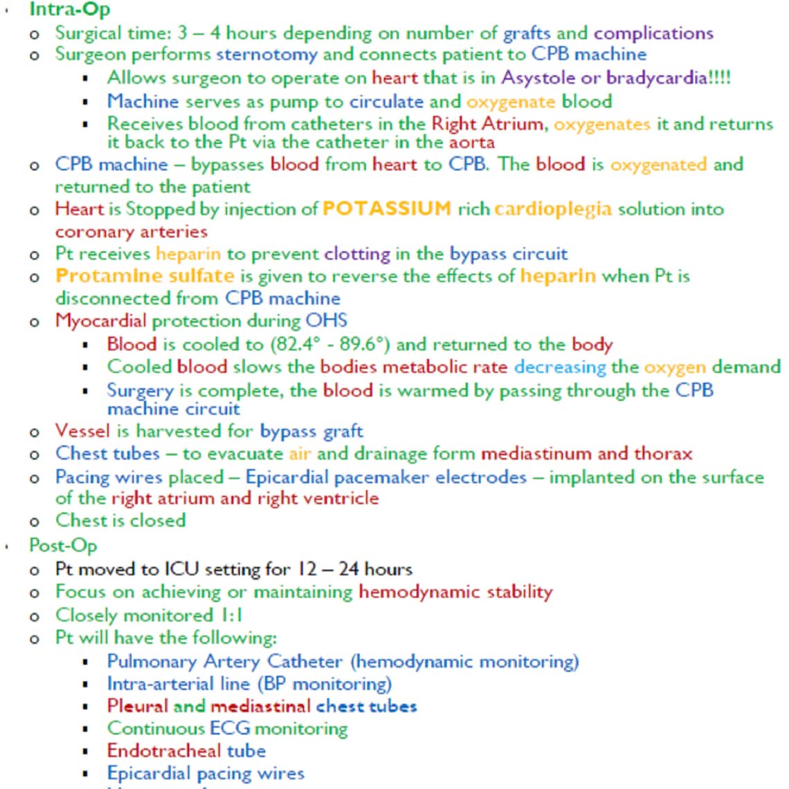 Colorful Heart Surgery Nursing Notes 3 Pages PDF Instant Digital ...