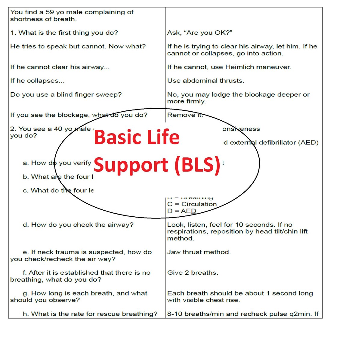 Basic Life Support (BLS) Certification Nursing Notes to Pass 2021 Exam ...