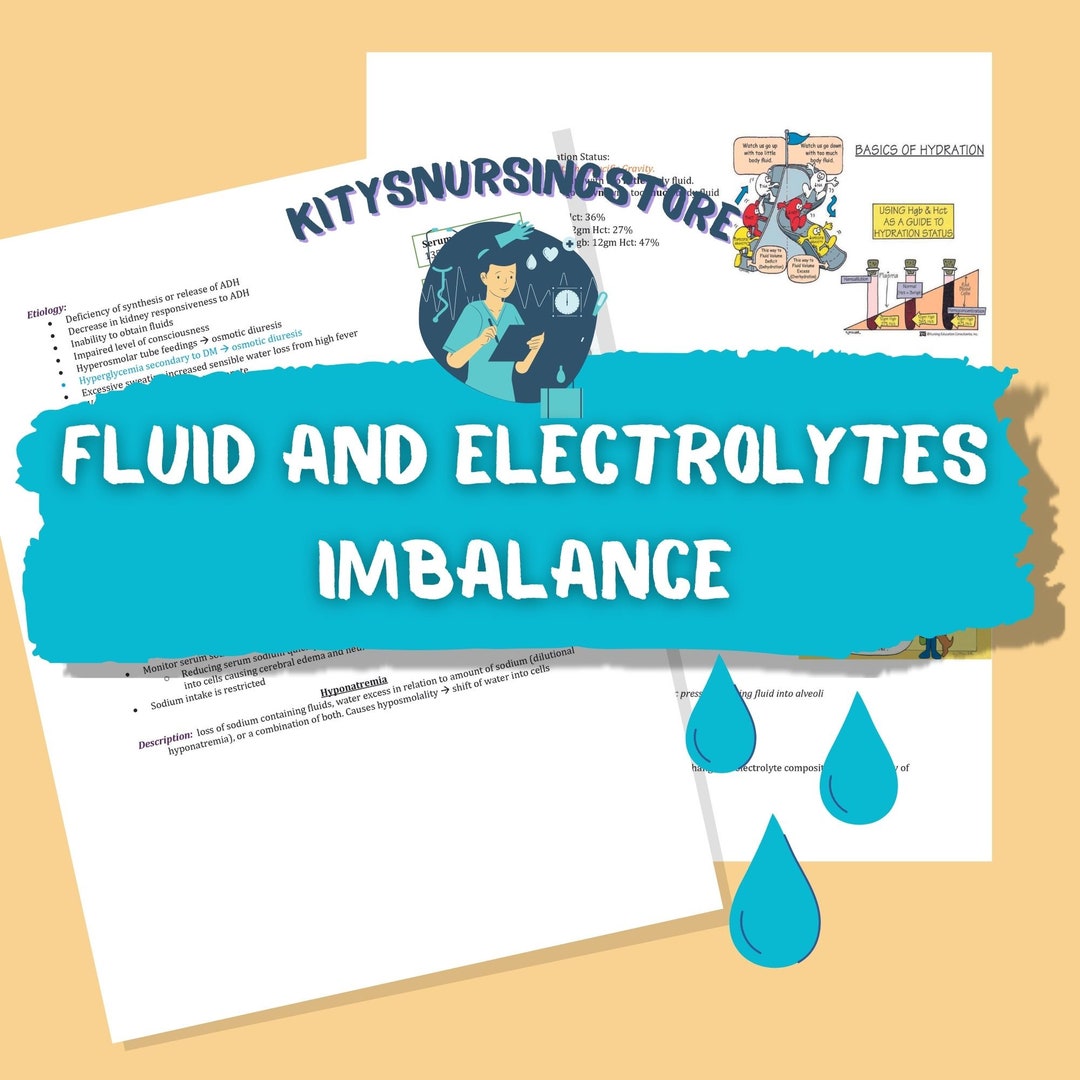 Fluid and Electrolytes Imbalance 10 Pages Nursing Notes - Etsy