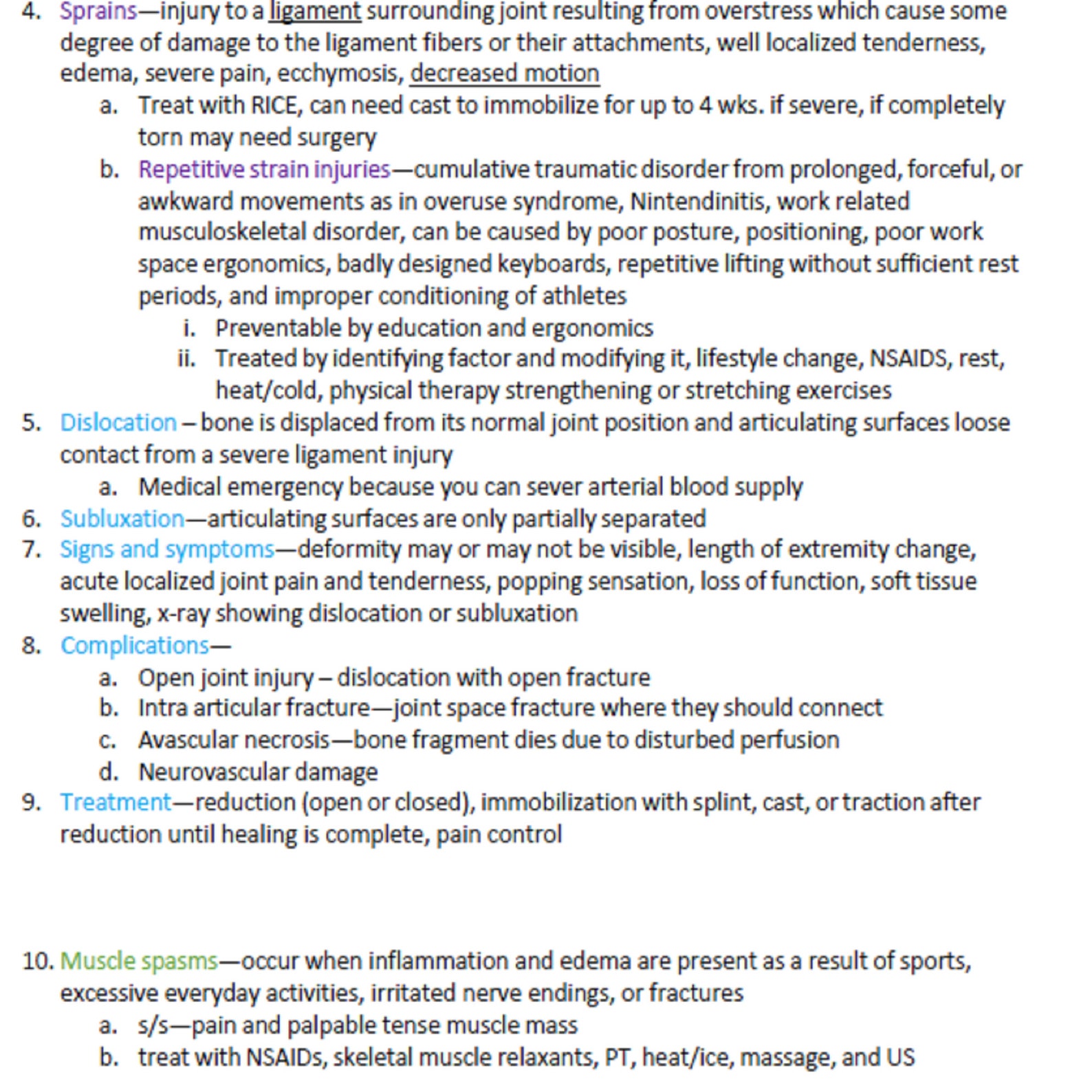 Colorful Orthopaedical Nursing Notes 23 Pages PDF Instant Digital ...