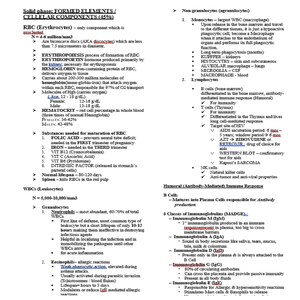 Nursing Hematology Section Review 10 Pages Study Guide Printable Word ...
