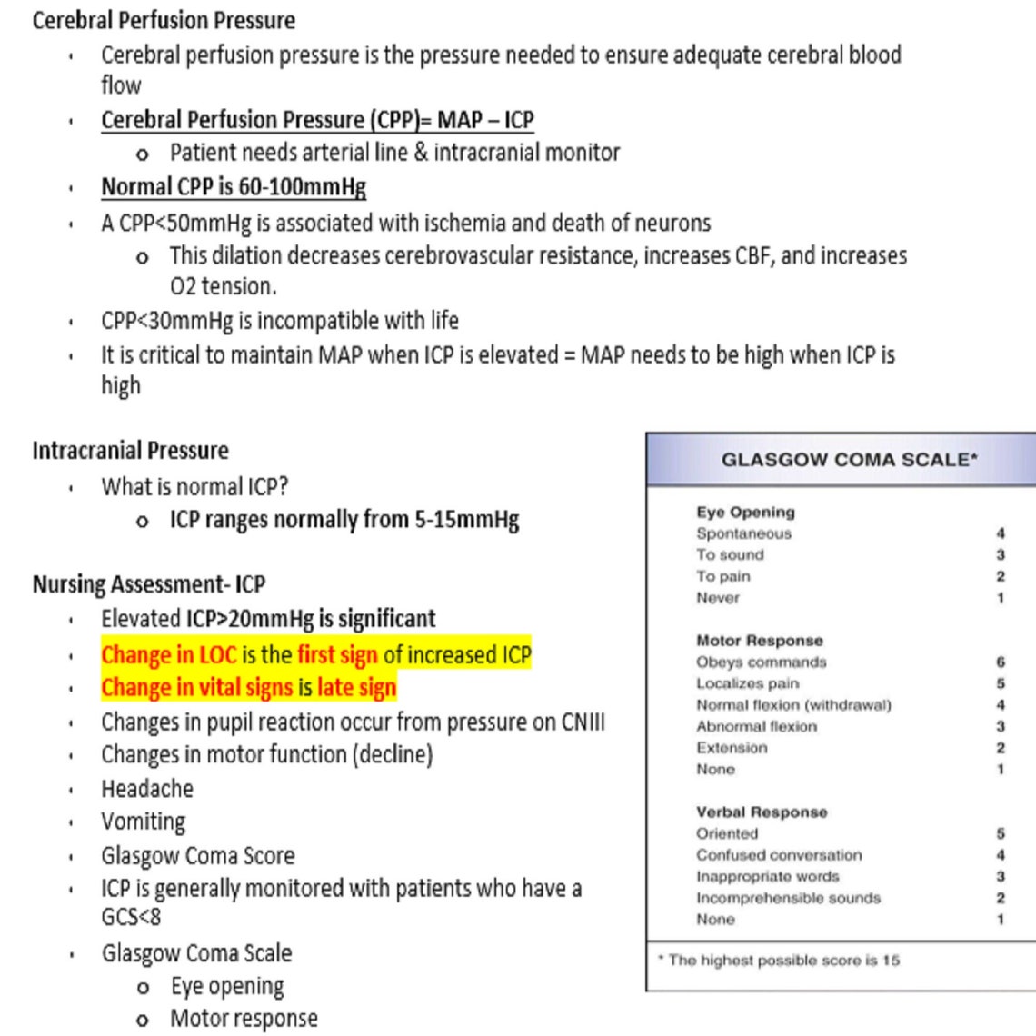 ICP Critical Care Nursing Notes About Increased Intracranial Pressure ...