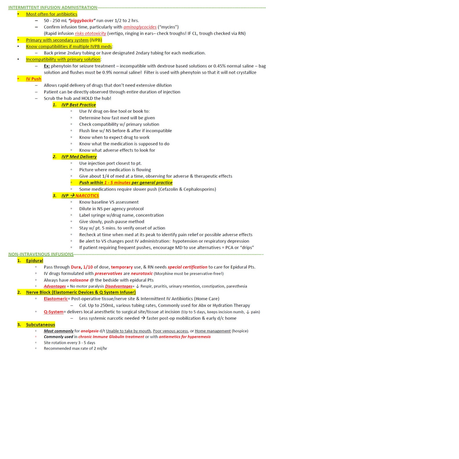 RN IV Therapy Notes 6 Pages Critical Care Nursing Notes - Etsy